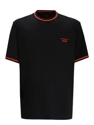 BOSS X Porsche Contrast-trim T-shirt - Black