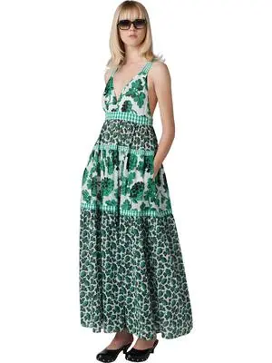 Diane Von Furstenberg Josephine Ankle-length Dress - Berries Indian Green
