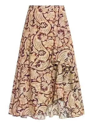 Ulla Johnson Floral-print Asymmetric Skirt - Neutrals