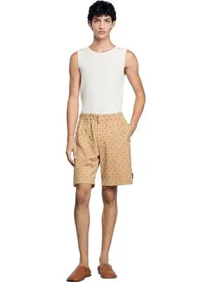Sandro Jacquard Shorts - Sand