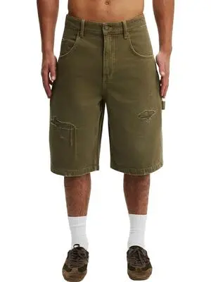 COTTON ON Y2k Super Baggy Jorts - Carpenter Garage Green