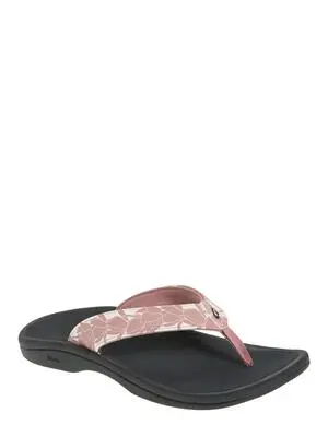 Olukai Ohana Flip Flop Coral Rose/black