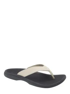 Olukai Ohana Flip Flop - Ecru/black