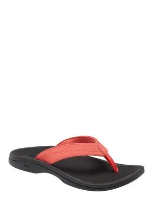 Olukai Ohana Flip Flop Hot Coral/ Black