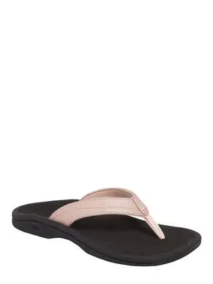 Olukai Ohana Flip Flop Petal Pink/black