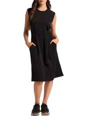 Matty M. Belted Jersey Dress - Black