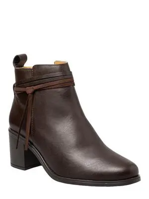 MANELA Alex Block Heel Bootie - Brown