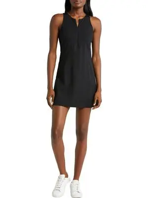 Spanx Zip Front Athletic Minidress - Very Black