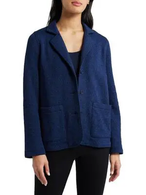 Eileen Fisher Organic Cotton Terry Blazer - Ink