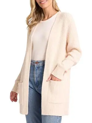 Matty M. Faye Longline Open Front Cardigan - Ivory