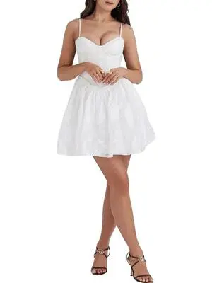 House Of Cb Nerissa Corset Bodice Fit & Flare Minidress - White