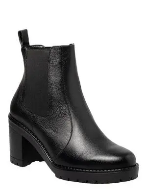 MANELA Pera Block Heel Chelsea Bootie - Black