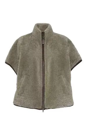 Brunello Cucinelli Monili Chain-detail Shearling Jacket - Grey