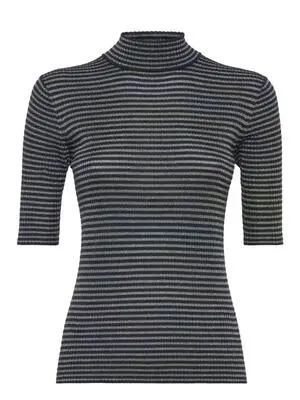 Brunello Cucinelli Striped Lightweight Sweater - Black
