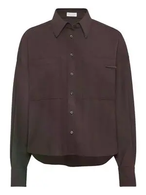 Brunello Cucinelli Monili-detail Shirt - Brown