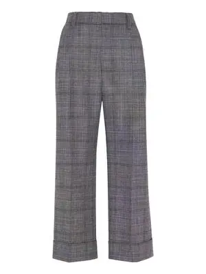 Brunello Cucinelli Prince Of Wales Trousers - Grey