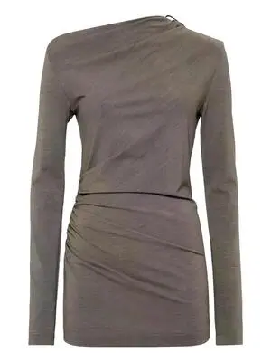 Brunello Cucinelli Ruched Detail Top - Grey