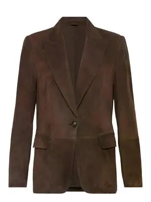 Brunello Cucinelli Suede Blazer - Brown