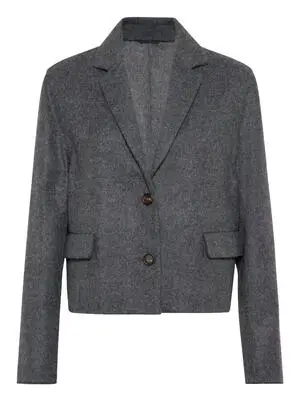 Brunello Cucinelli Cropped Blazer - Grey