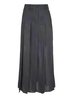 Brunello Cucinelli Pleated Maxi Skirt - Grey