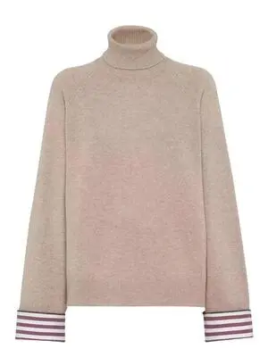 Brunello Cucinelli-Cashmere Roll Neck Sweater
