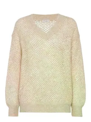 Brunello Cucinelli Open-knit Sweater - Neutrals