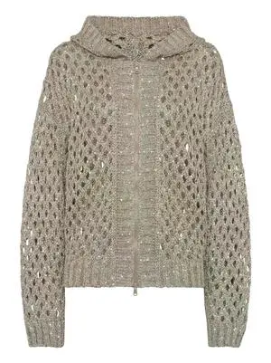 Brunello Cucinelli Open-knit Cardigan - Neutrals