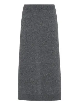 Brunello Cucinelli Knitted Midi Skirt - Grey