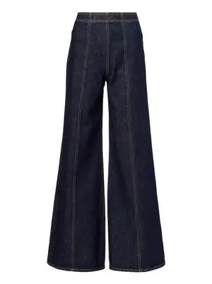 Ulla Johnson Bianca High-rise Wide-leg Jeans - Blue