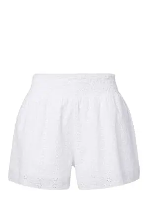 Velvet By Graham & Spencer Iris Eyelet Cotton Shorts - White