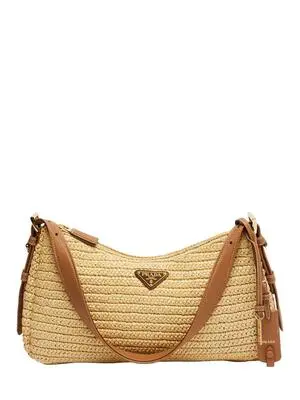 Prada Aimée Large Crochet Shoulder Bag - Neutrals