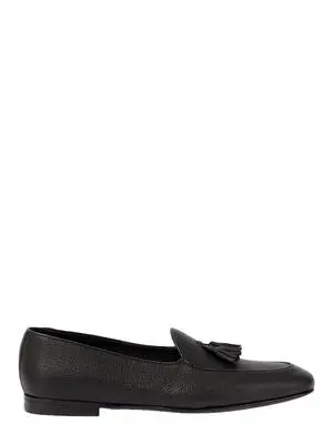 Manolo Blahnik Lennox Leather Loafers Black