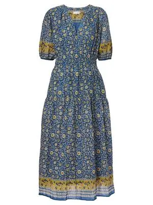 Velvet By Graham & Spencer Natalia Floral Cotton Maxi Dress - Blue