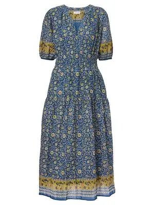 Velvet By Graham & Spencer Natalia Floral Cotton Maxi Dress - Blue