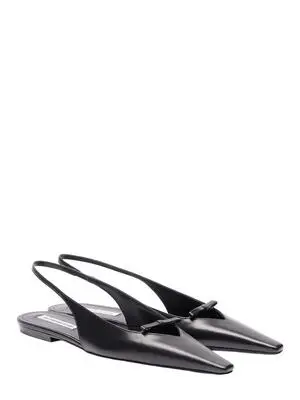 Victoria Beckham Leather Slingback Flats - Black