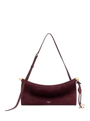 Alaïa Le Click Medium Suede Shoulder Bag - Burgundy