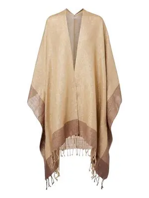 Brunello Cucinelli Fringed Poncho - Beige