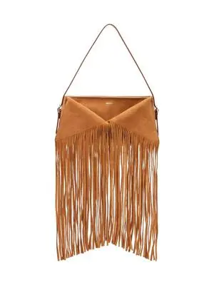 Coperni Fringed Suede Shoulder Bag - Brown