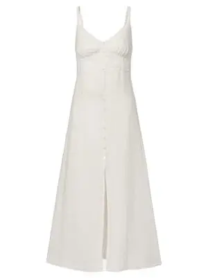 Velvet By Graham & Spencer Janet Linen Midi Dress - White