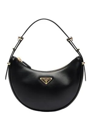 Prada Arqué Small Leather Shoulder Bag - Black