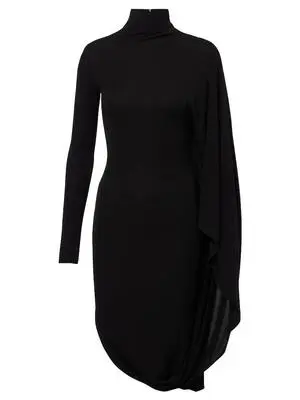 Stella McCartney Draped High-neck Midi Dress - Black