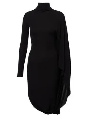 Stella McCartney Draped High-neck Midi Dress - Black