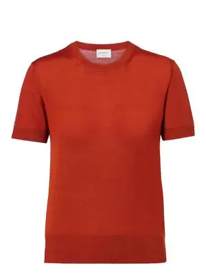 Saint Laurent Knitted Wool T-shirt - Orange