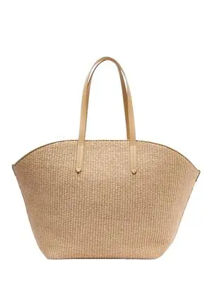 Brunello Cucinelli Monili Raffia-effect Basket Bag - Beige