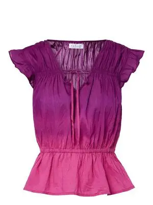 Velvet By Graham & Spencer Kaia Gathered Top - Pink