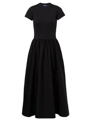 Ralph Lauren Cotton Jersey Midi Dress - Black