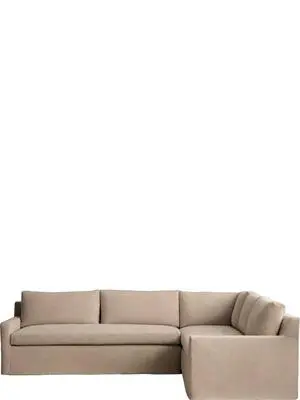 Jenni Kayne Harbor Sectional In Drift Linen - Flax Linen
