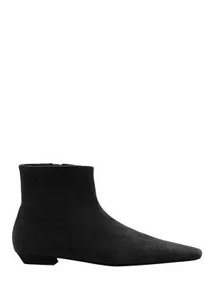 Proenza Schouler Trap Suede Zip Booties Black