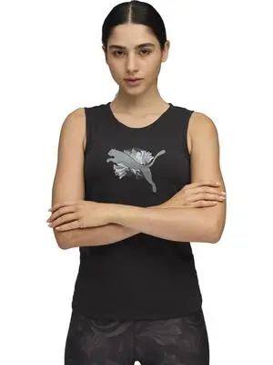 PUMA Floral Ribbon Training Tank Top - Black