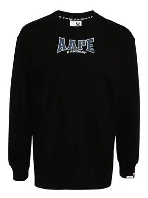 AAPE BY *A BATHING APE Logo-print Long-sleeved T-shirt - Black